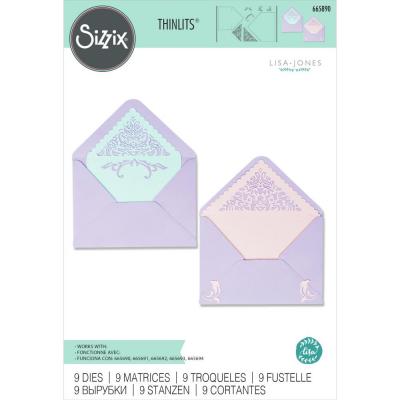 Sizzix By Lisa Jones Thinlits Die Set - Lace Envelope Liners | kreativbunt